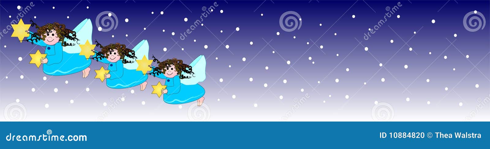 Banner with 3 cute angels stock illustration. Illustration of stars ...