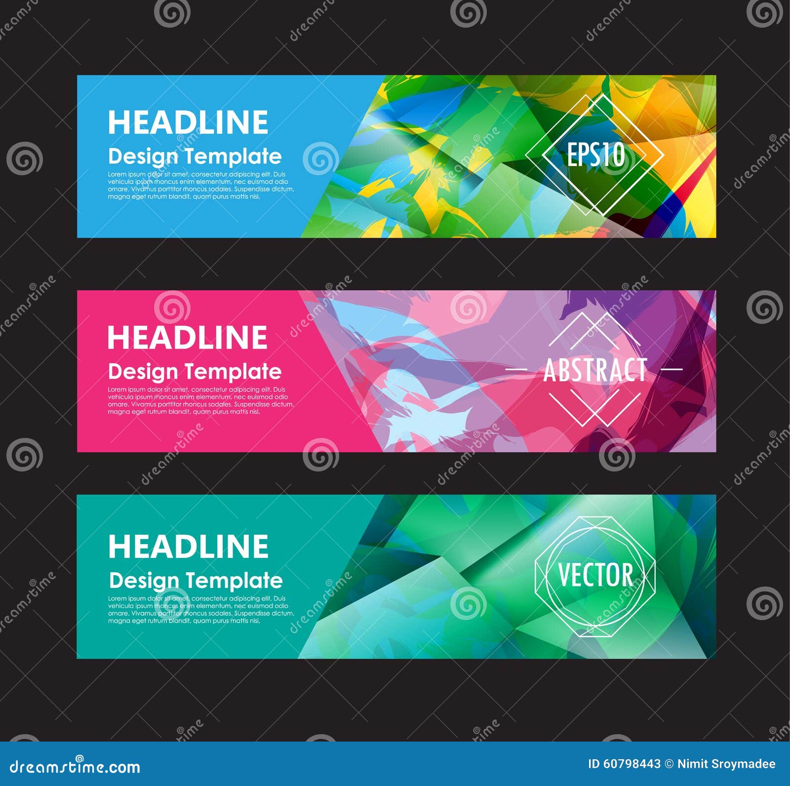 Banner Abstract Colorful Polygon Background Design Vector Templa Stock ...