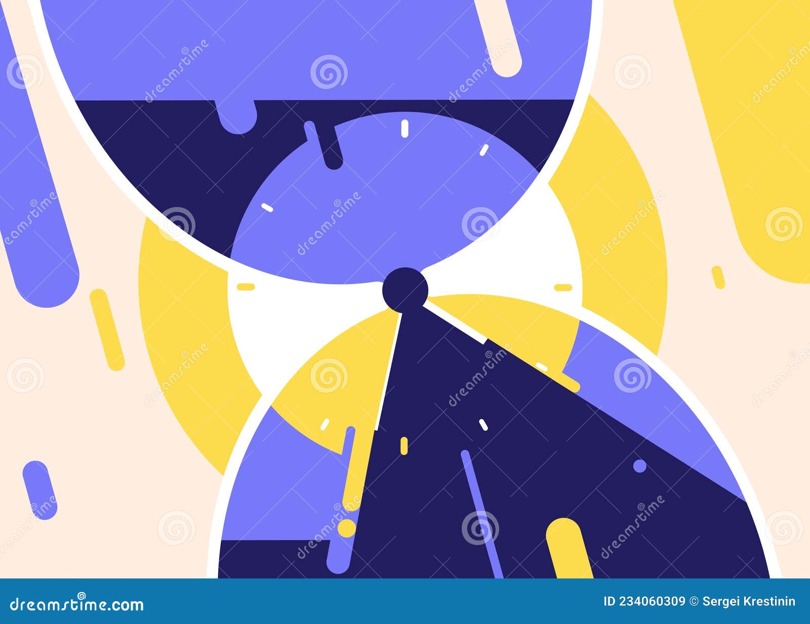 Banner with Abstract Hourglass and Clock. Stock Vector - Illustration ...