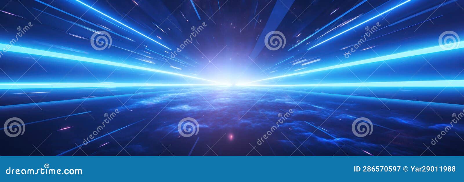 Banner. Abstract Neon Blue Background Stock Illustration - Illustration ...