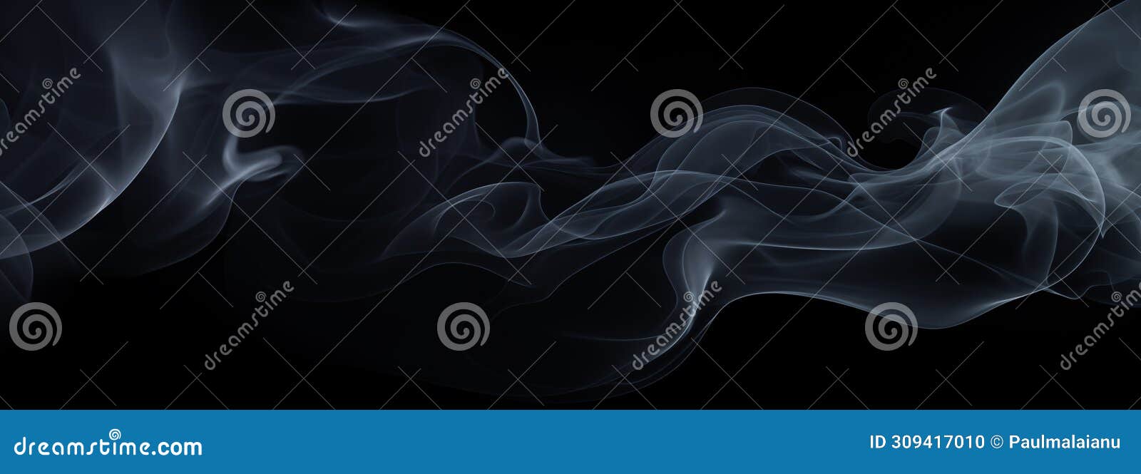 Banner with Abstract Smoke Float Up Black Background. Stock ...