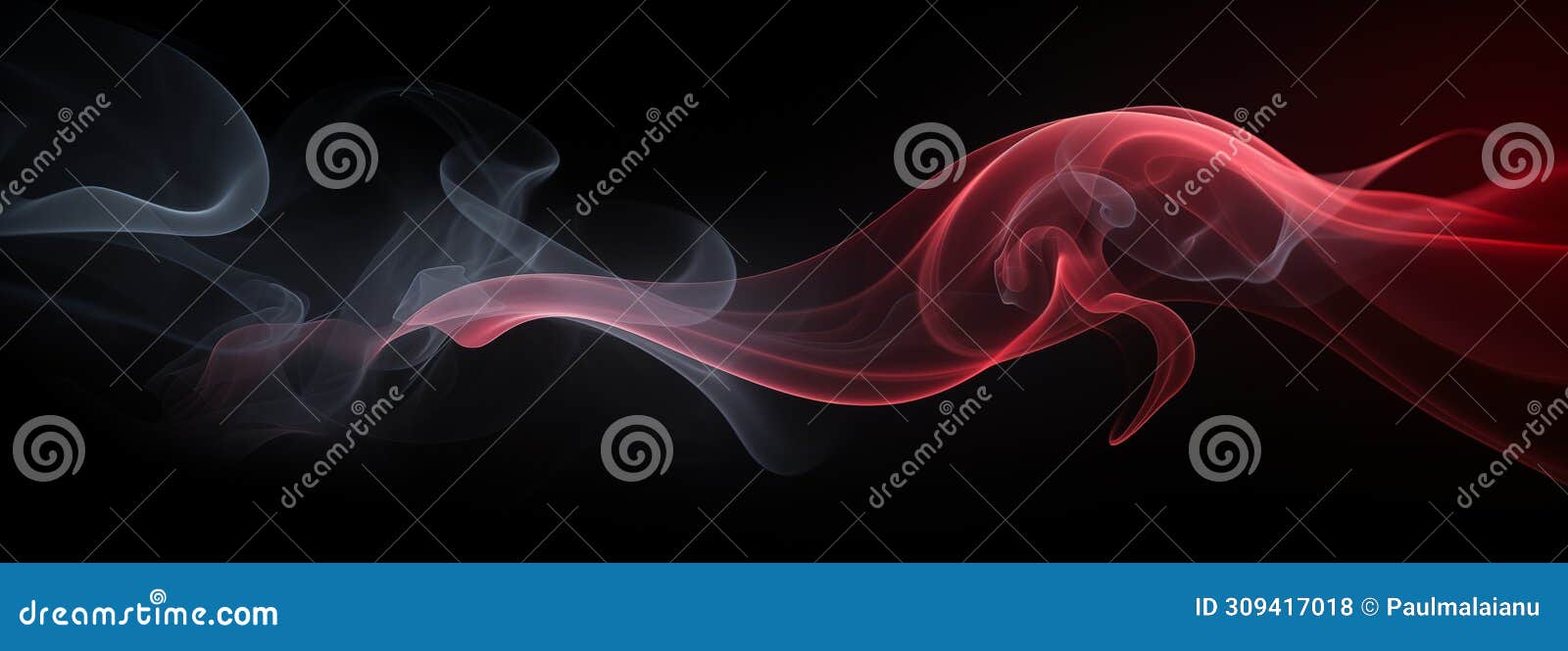 Banner with Abstract Smoke Float Up Black Background. Stock ...