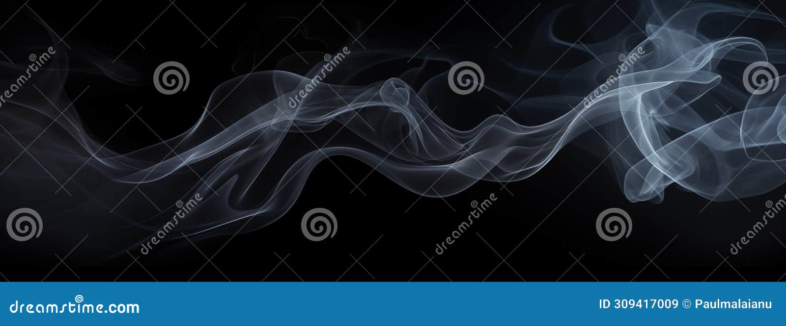 Banner with Abstract Smoke Float Up Black Background. Stock ...