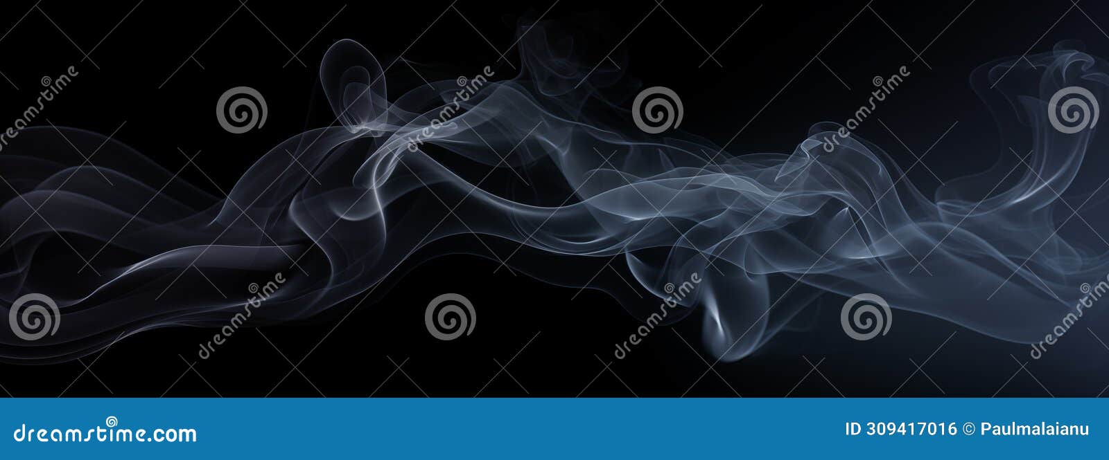 Banner with Abstract Smoke Float Up Black Background. Stock ...