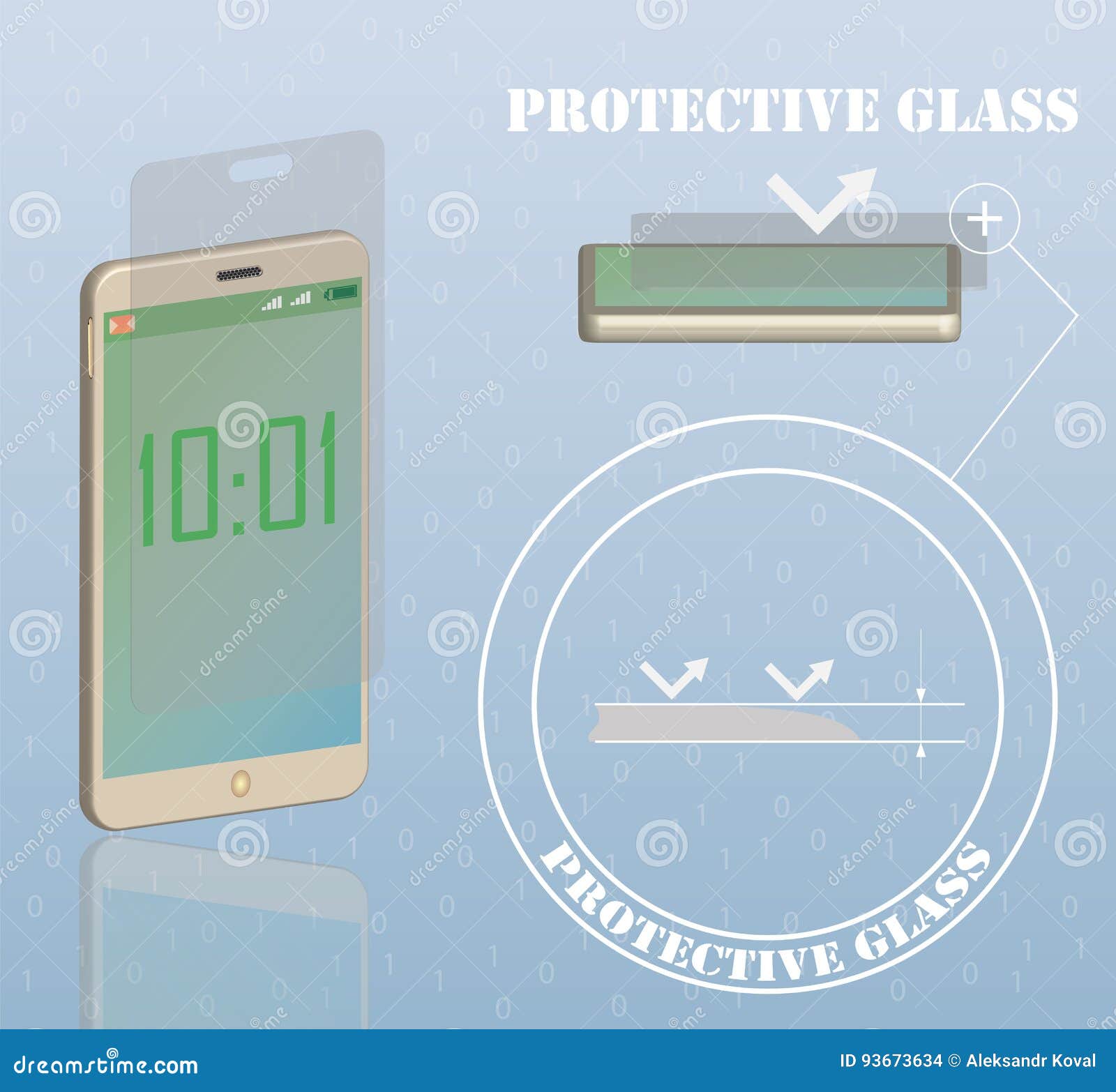 Banner for Advertising Protective Glass for Smartphones. Stock Vector ...