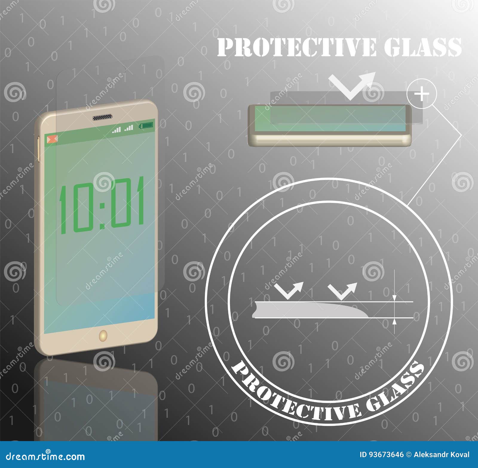 Banner for Advertising Protective Glass for Smartphones. Stock Vector ...