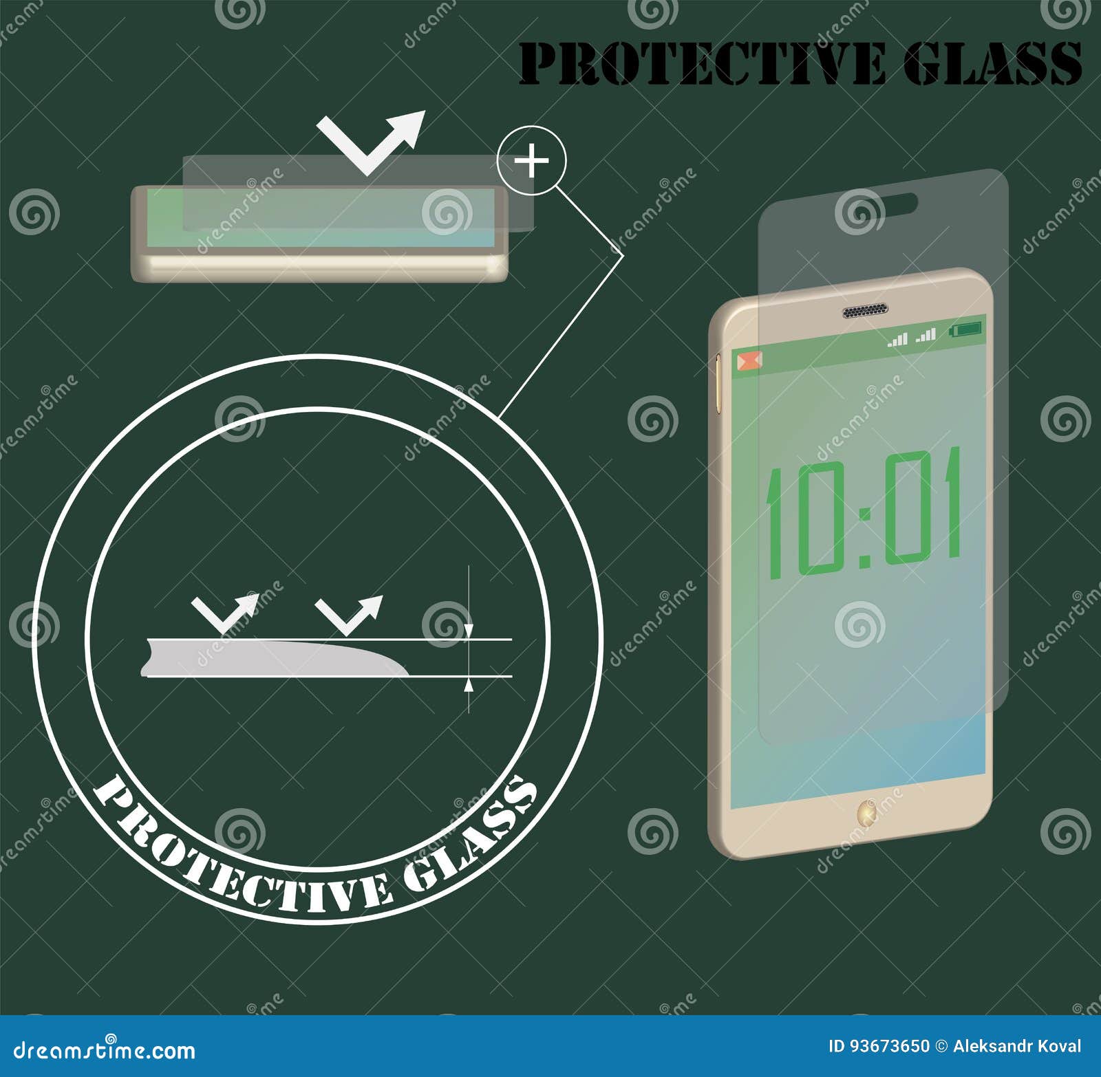 Banner for Advertising Protective Glass for Smartphones. Stock Vector ...