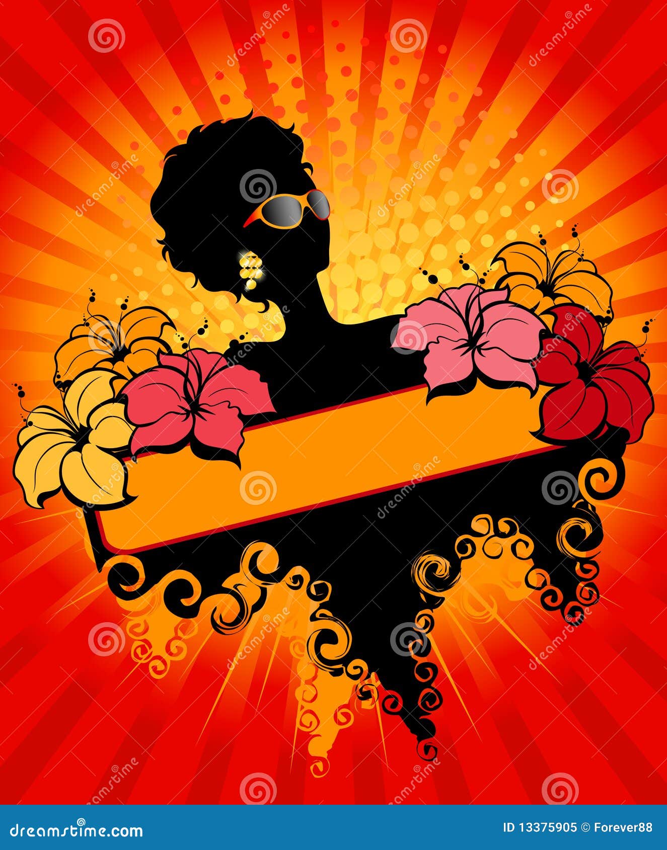 Banner with African girl stock vector. Illustration of concept - 13375905