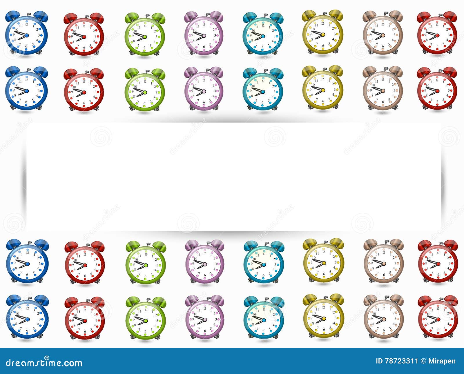 Banner Alarm Clock, Coloured Alarm Clock Background, Stock Illustration ...