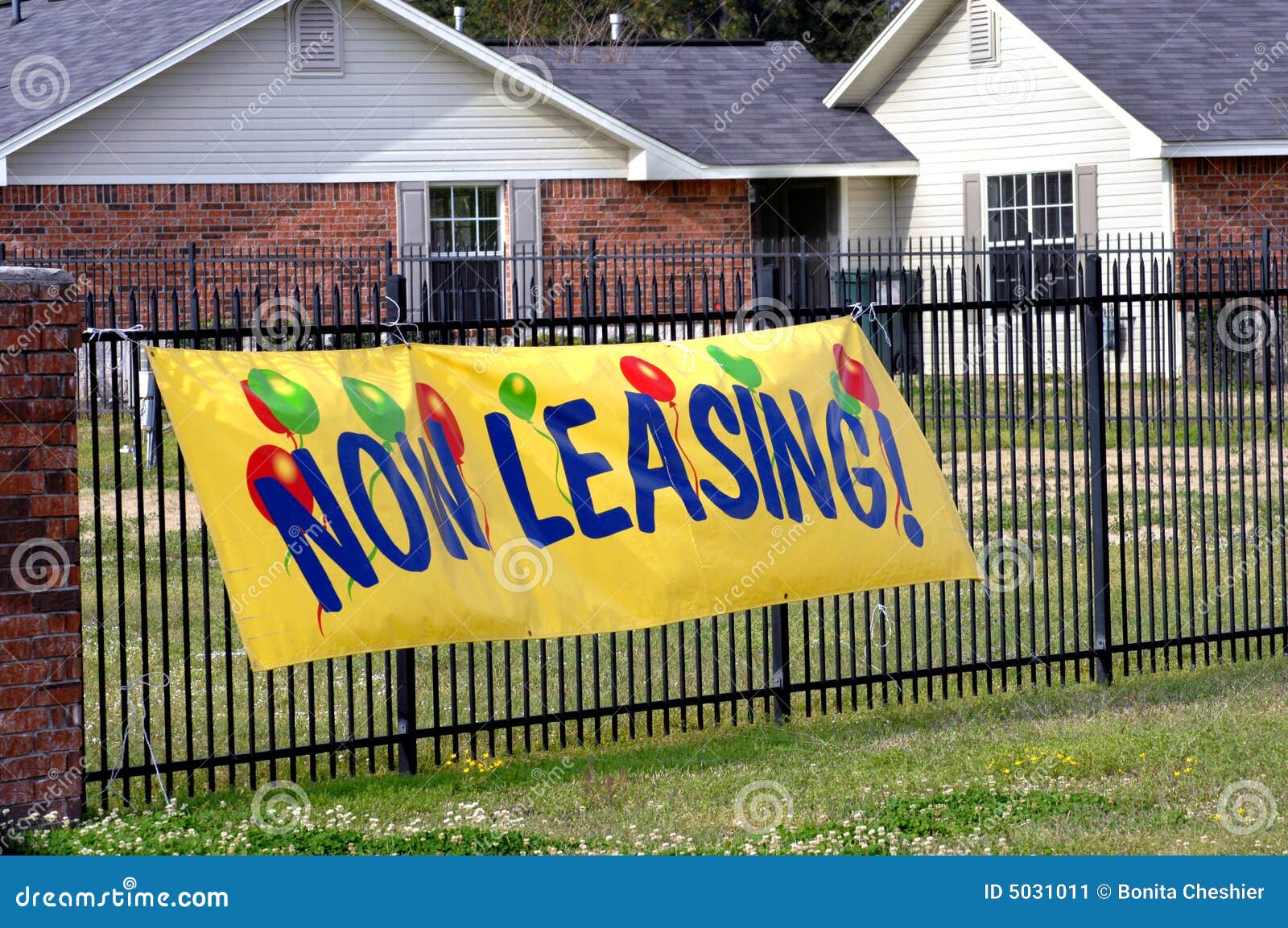 Banner announces leasing stock image. Image of advertising - 5031011