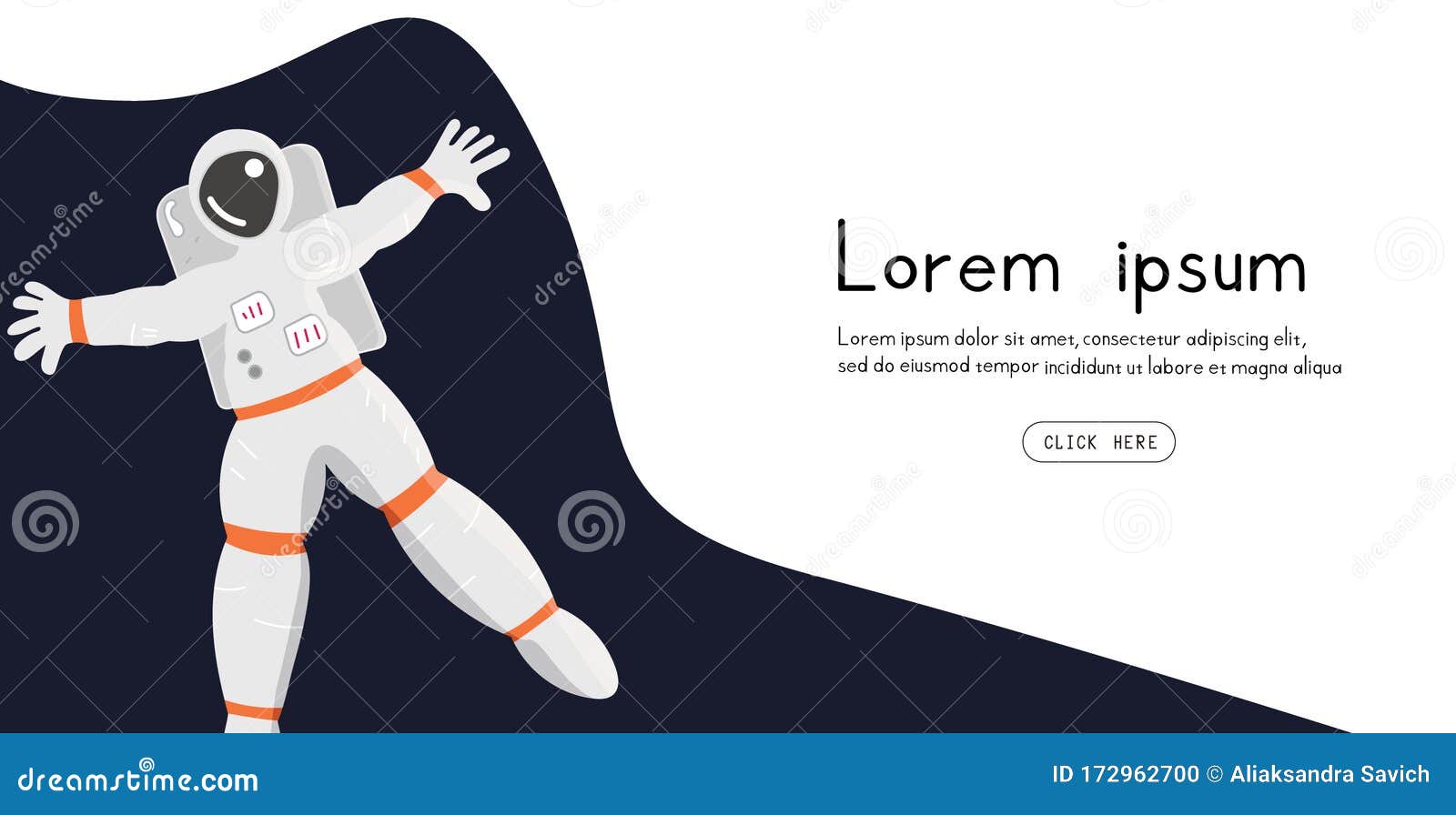 Banner with an Astronaut in Space for Advertising on Sites ...