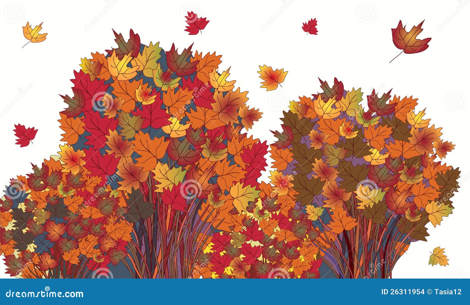 Banner with Autumn Maple Trees Stock Vector - Illustration of banner ...