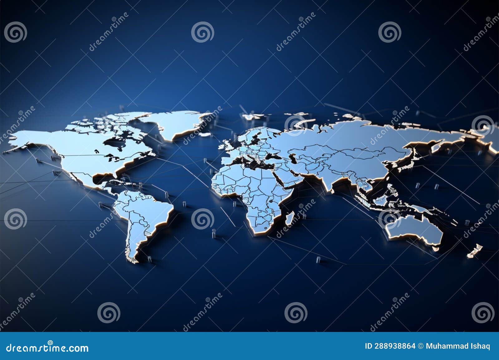 Banner Backdrop. Blue World Map Suits Presentations with Vibrant Impact ...