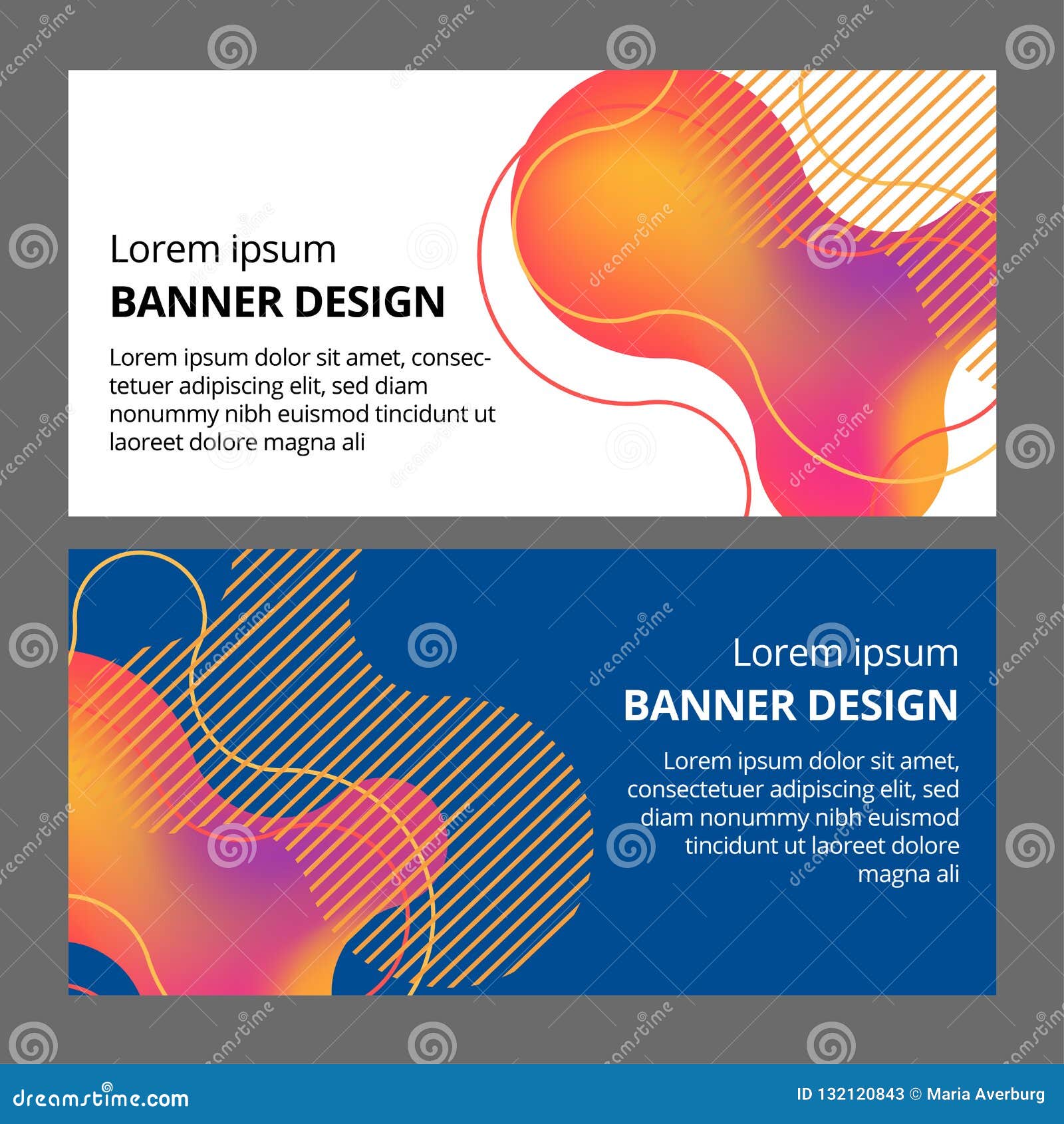 Banner Background Design. Colored Modern Abstract Template Stock Vector ...
