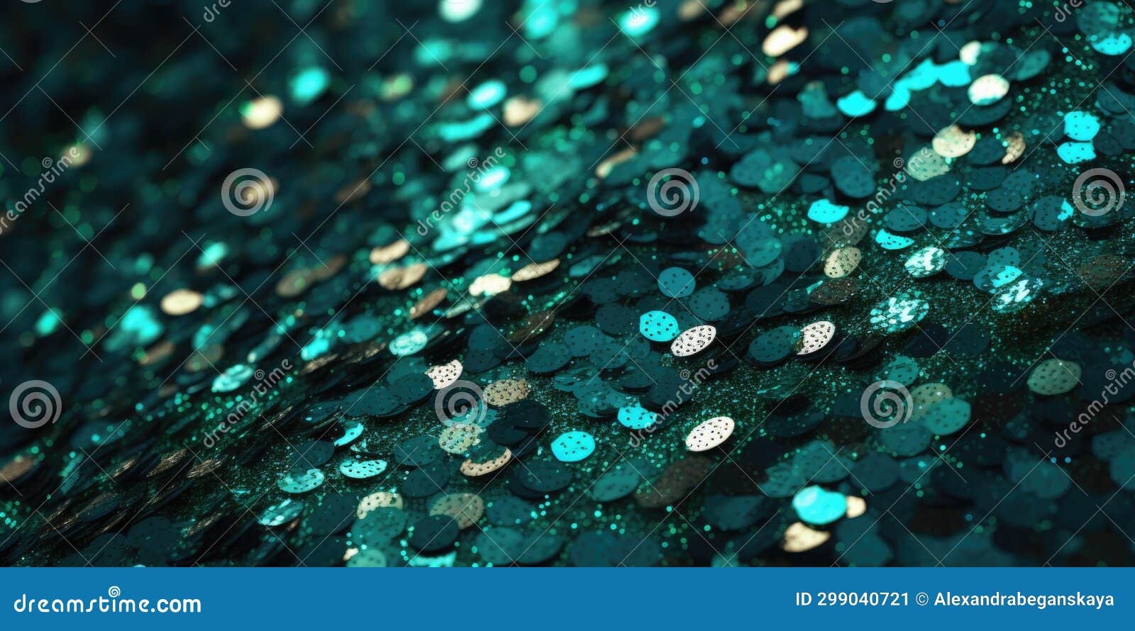 Banner with a Background Image of Emerald Sequins Stock Illustration ...