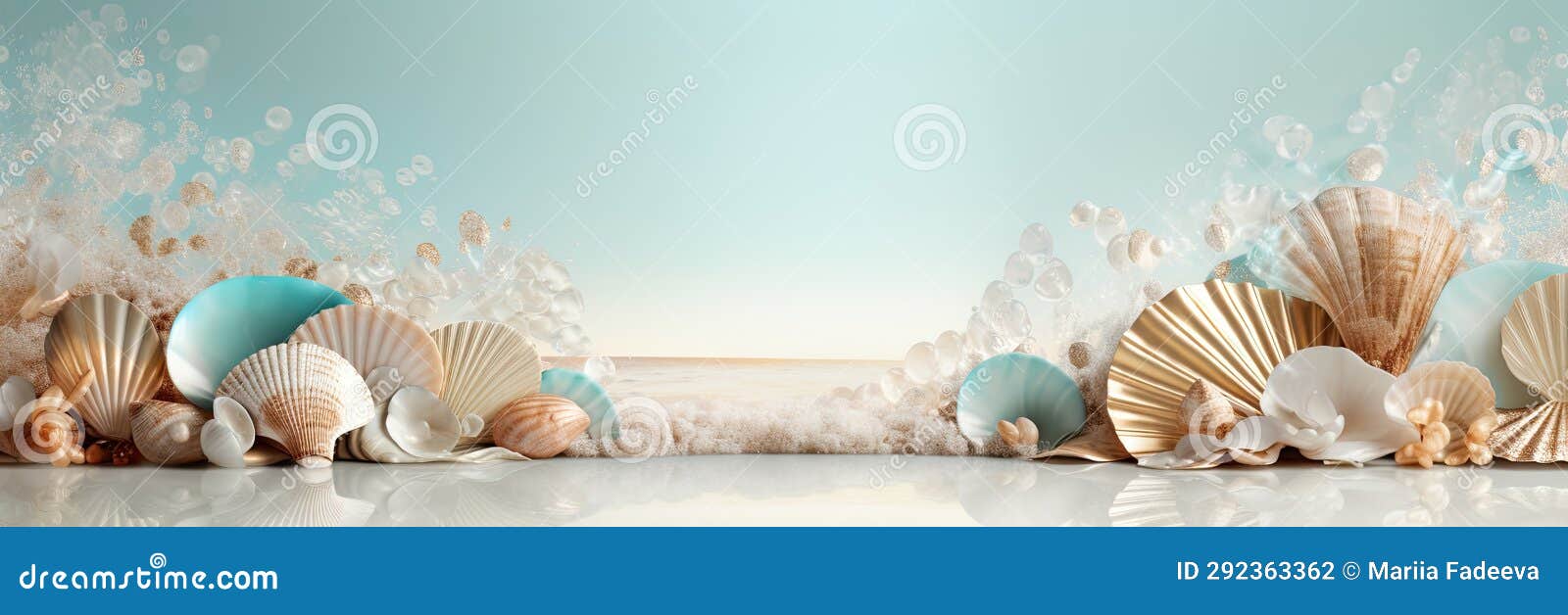 Banner Background in a Marine Style, Sea Patterns, Shells and Sea ...
