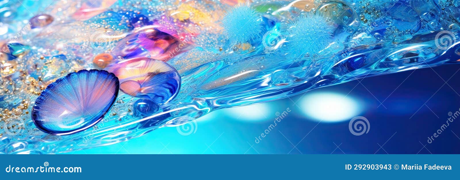 Banner Background in a Marine Style, Sea Patterns, Shells and Sea ...