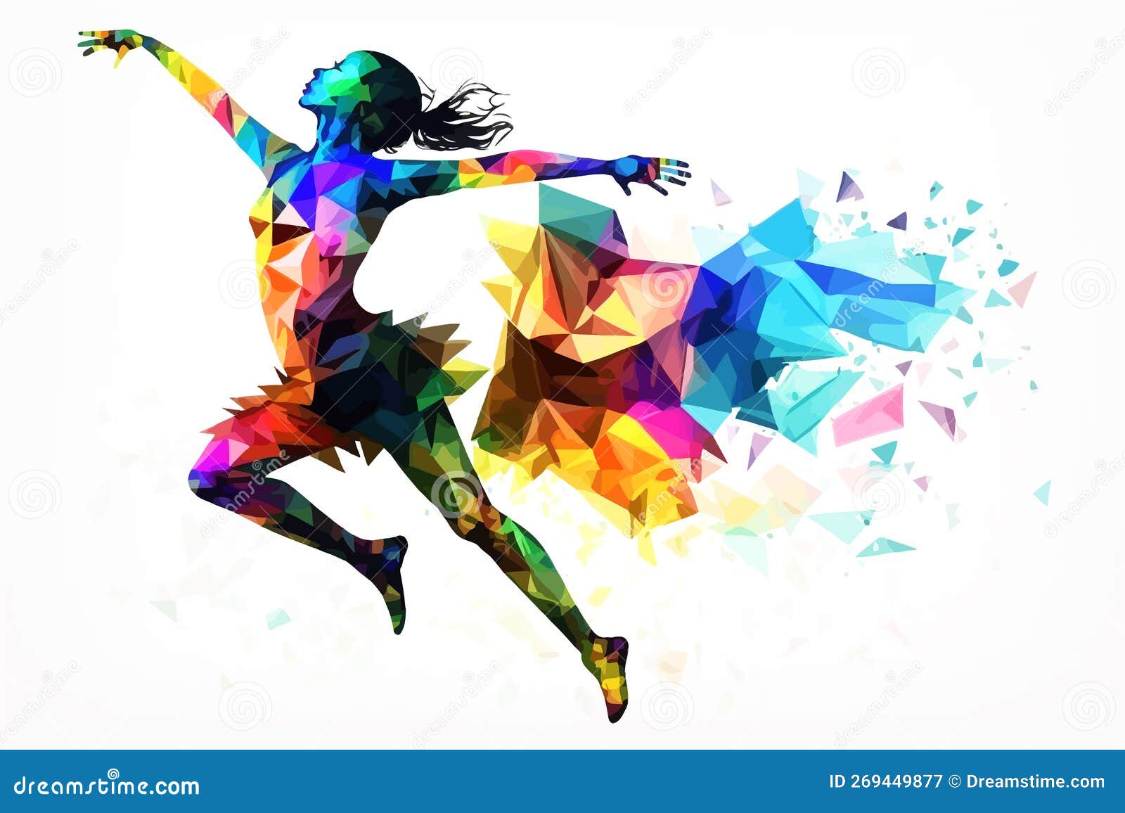 Banner with a Ballerina, Polygon Graphic. Dance School Stock ...