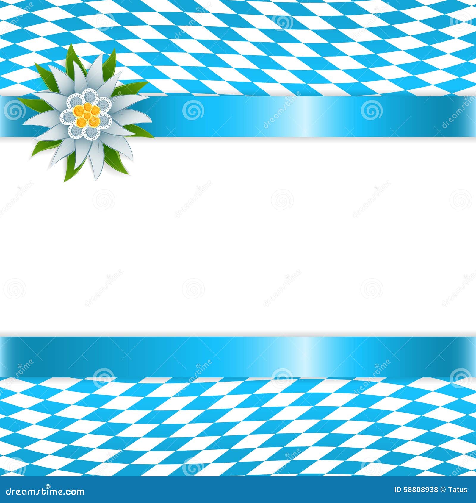 Banner in Bavarian Colors with Edelweiss Stock Vector - Illustration of ...
