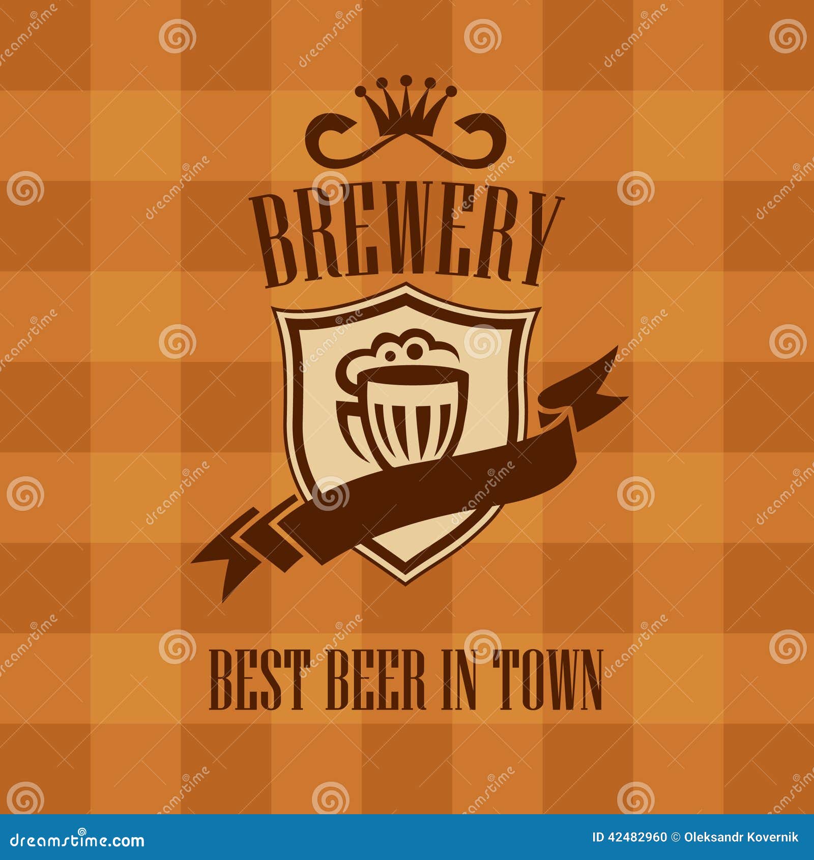 Banner with beer label stock vector. Illustration of brewery - 42482960