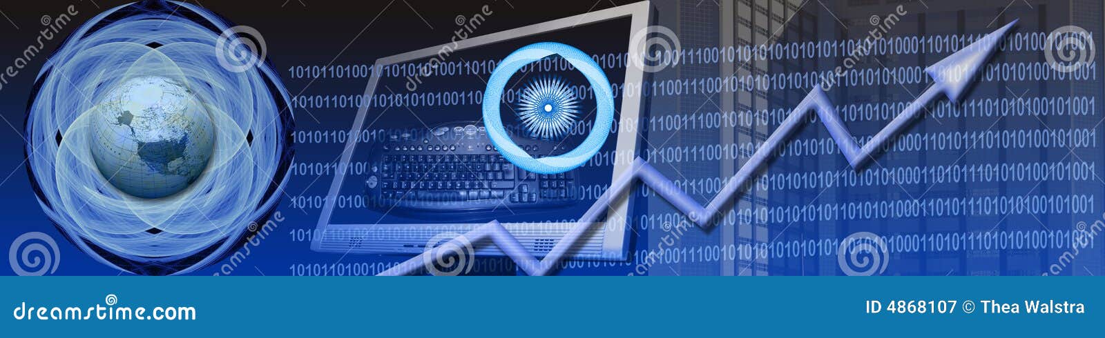 Banner: Binary, Technology and Success Stock Image - Image of globe ...