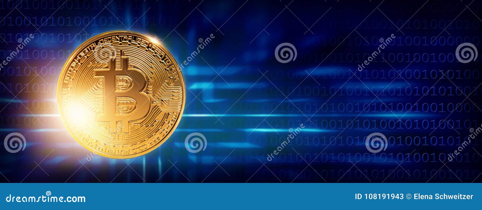 Banner with bitcoin stock illustration. Illustration of cryptocurrency ...