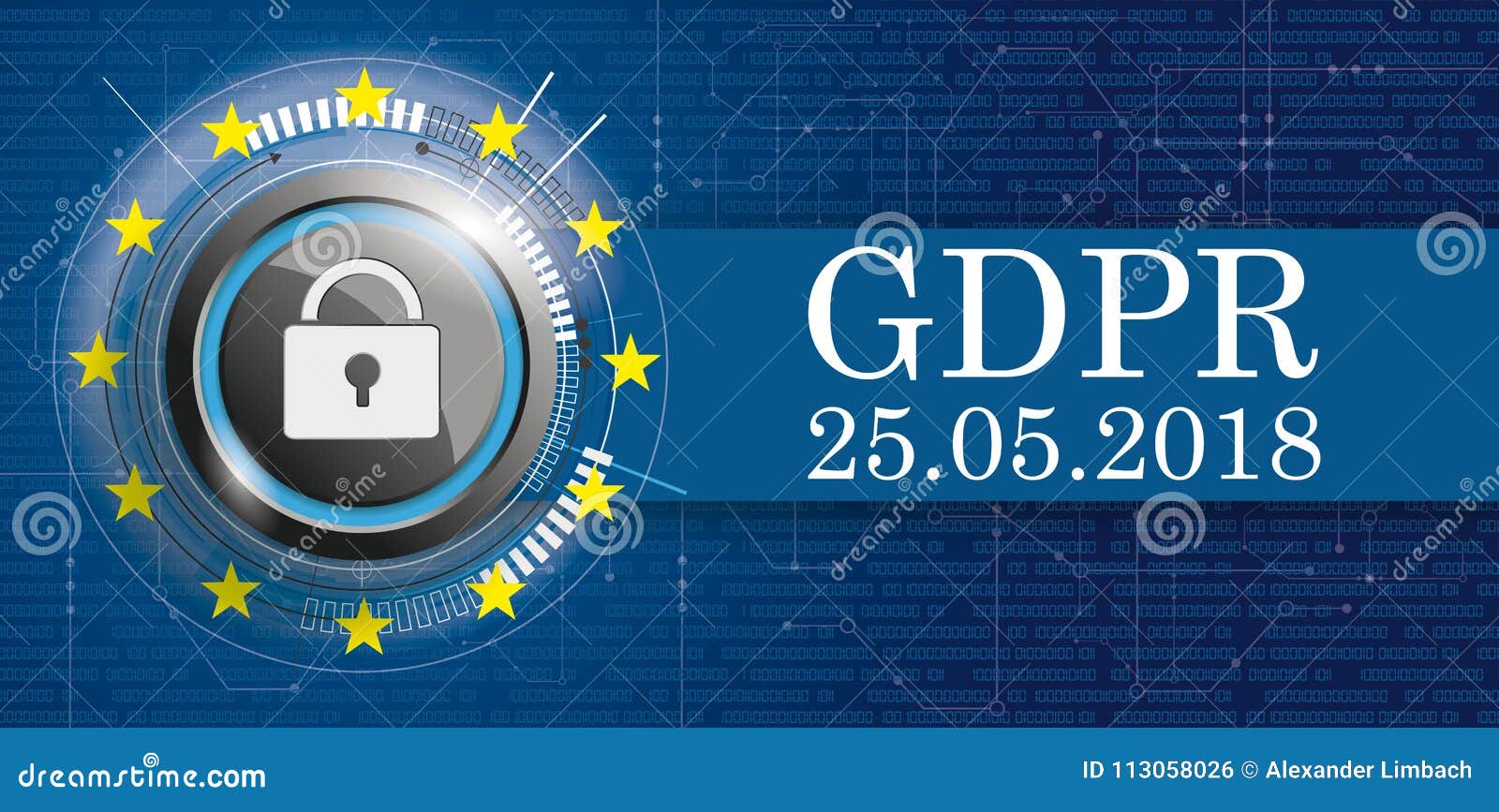 DLock GDPR Circuit Board Banner Data Vector Illustration ...