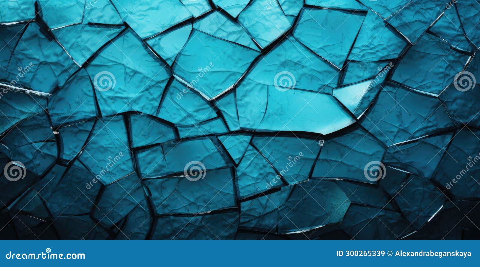 Banner with Blue Broken Glass, Texture Stock Illustration ...