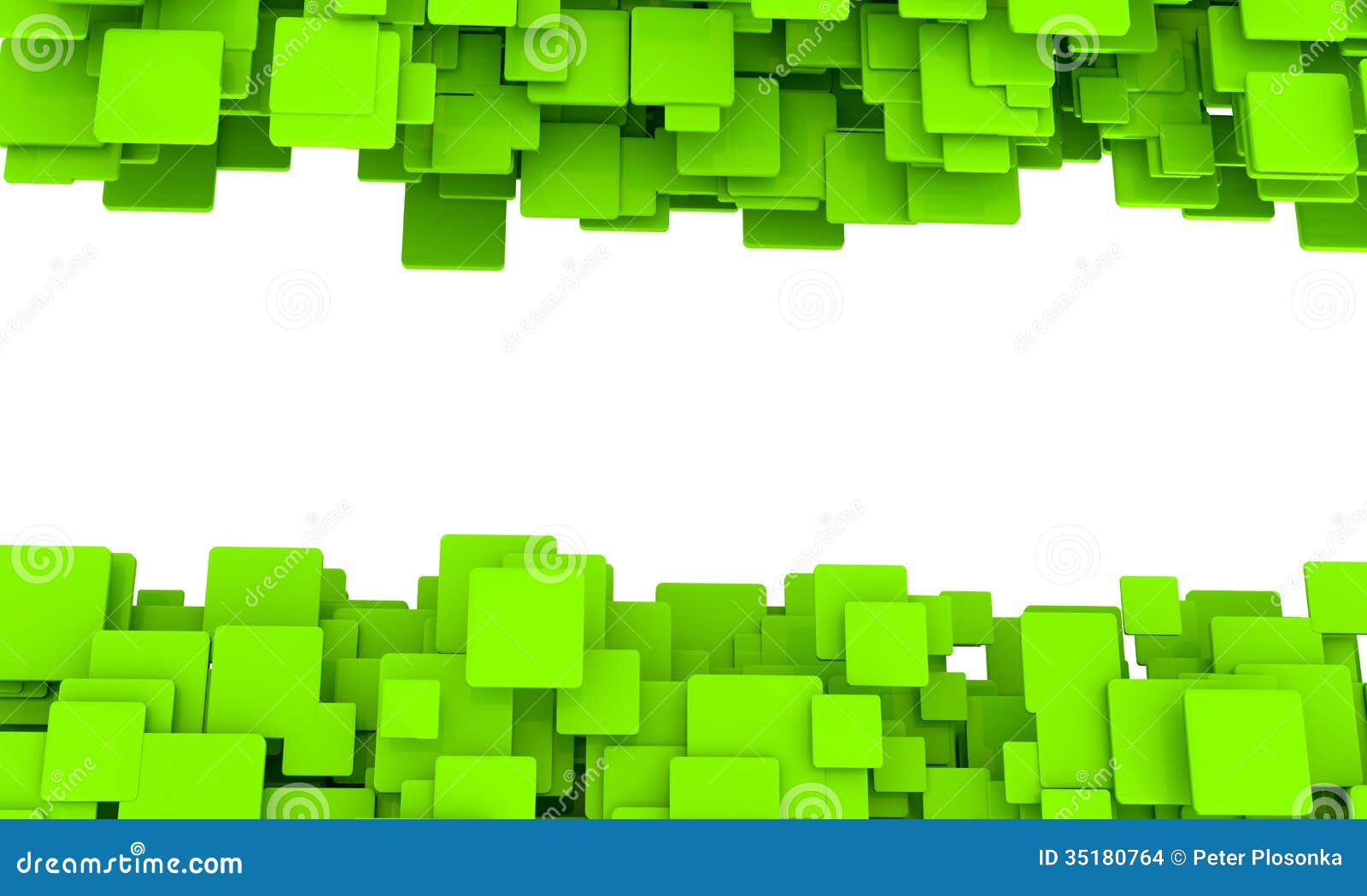 Banner with Borders of Green Cubes Stock Illustration - Illustration of ...