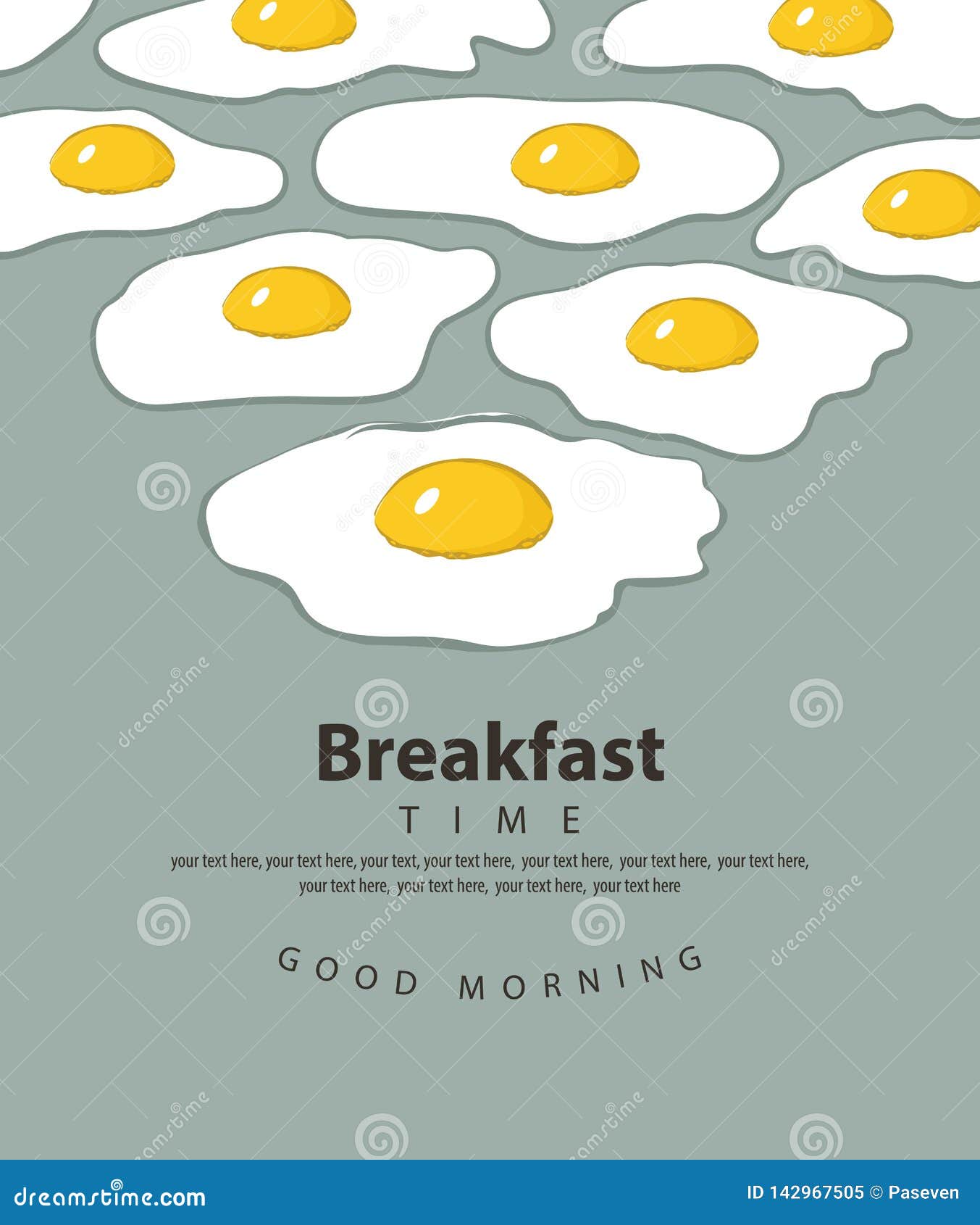 Banner for Breakfast Time with Fried Eggs Stock Vector - Illustration ...