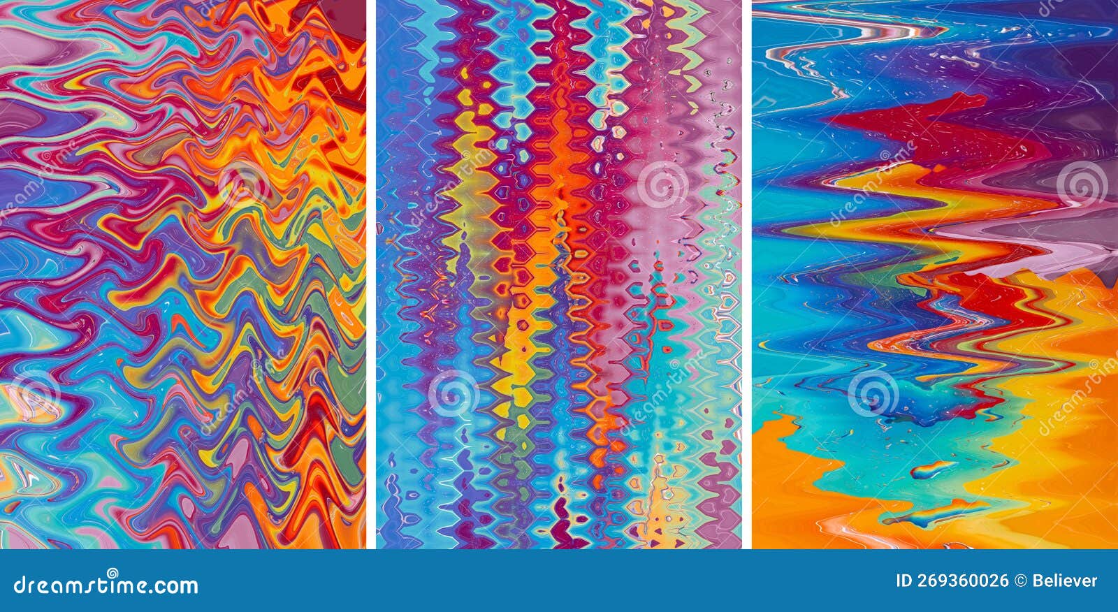 Banner. Bright Rainbow Gradient Background, Set of 3 Vertical Images ...
