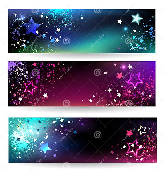 Banner with bright stars stock vector. Illustration of holiday - 51216663
