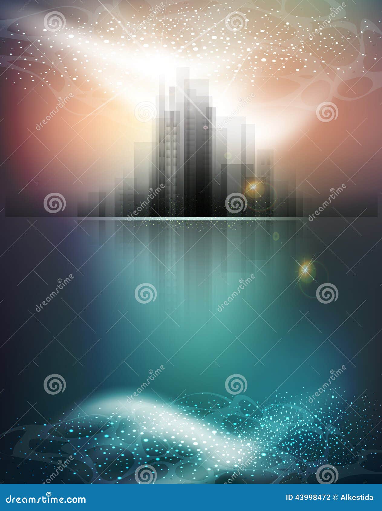 Banner for Business with the City and Reflection Stock Vector ...