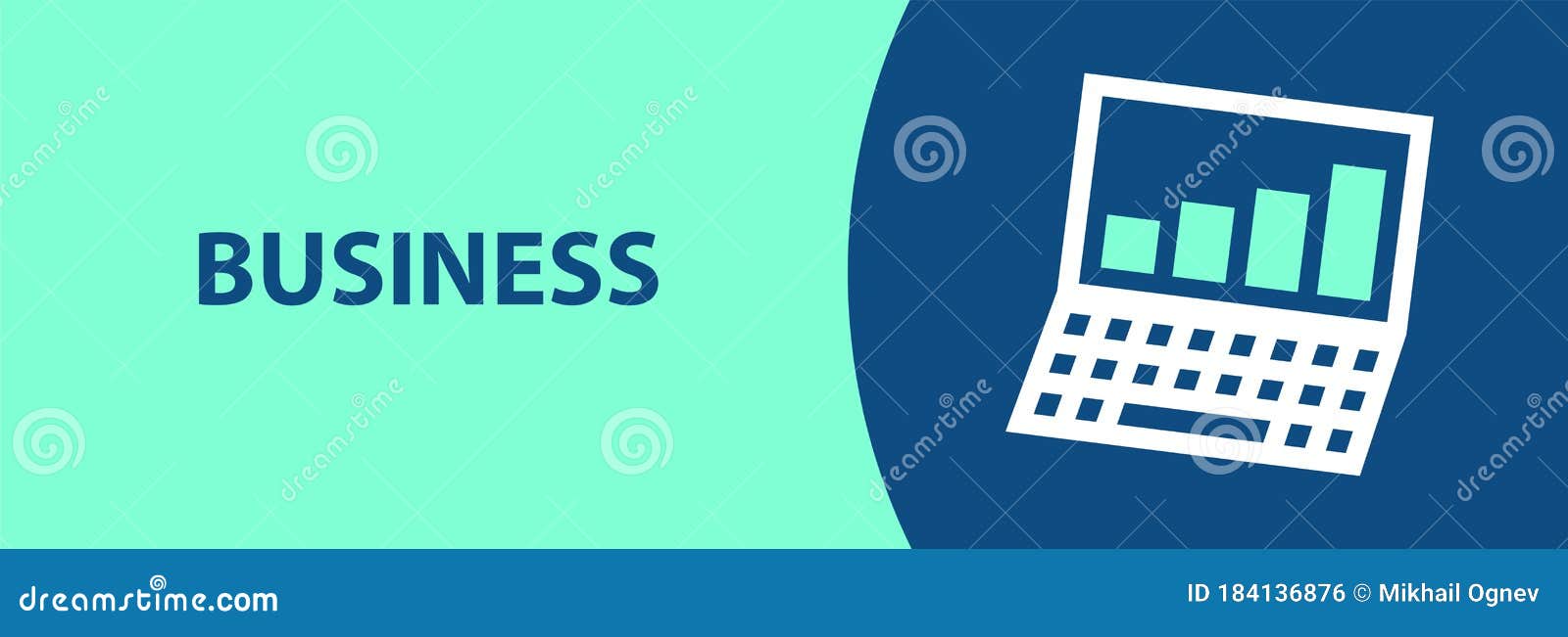 Banner on a Business Theme with a Drawn Laptop Stock Vector ...