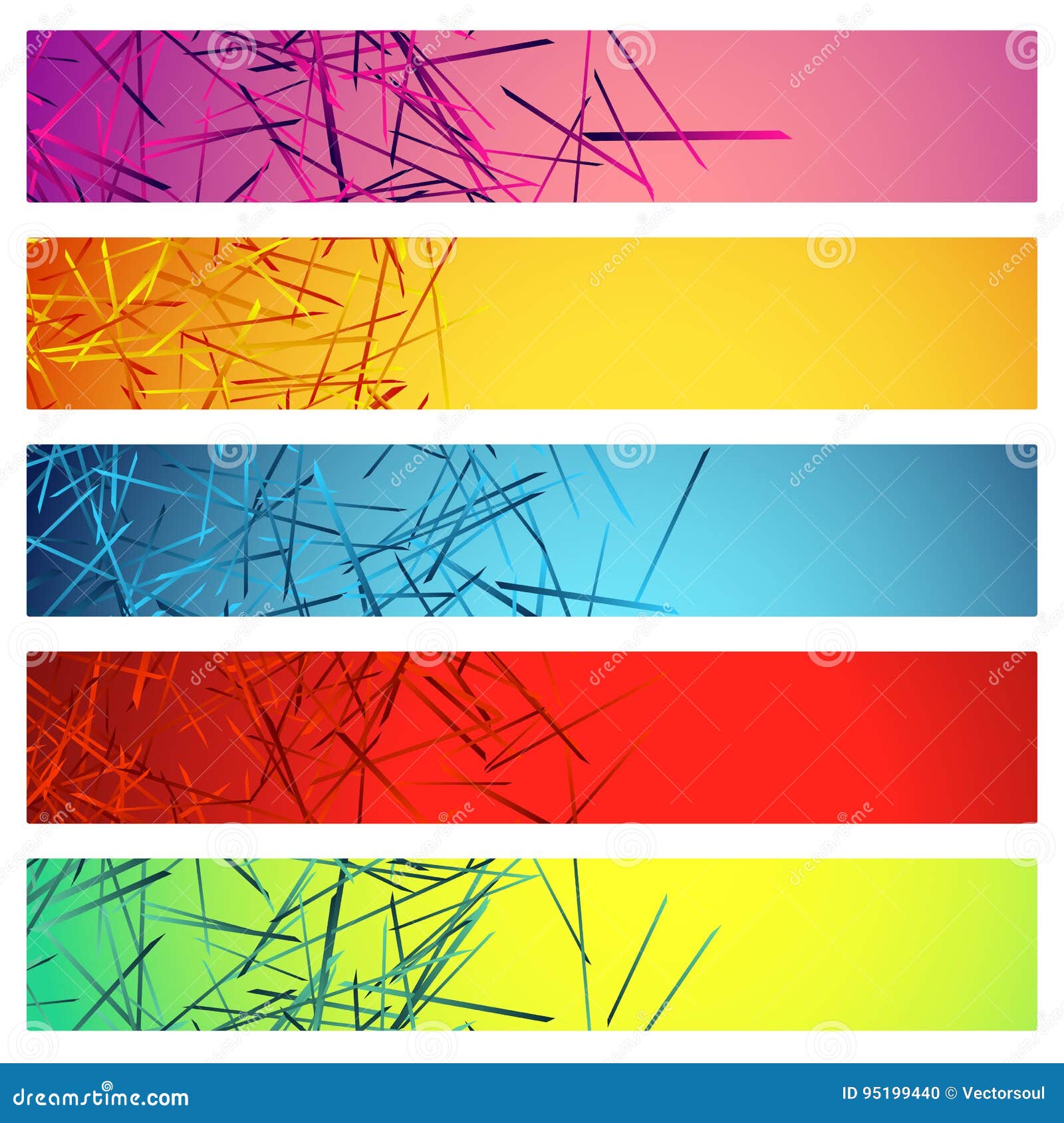 Banner, Button Backgrounds with Abstract Random, Chaotic Lines Stock ...