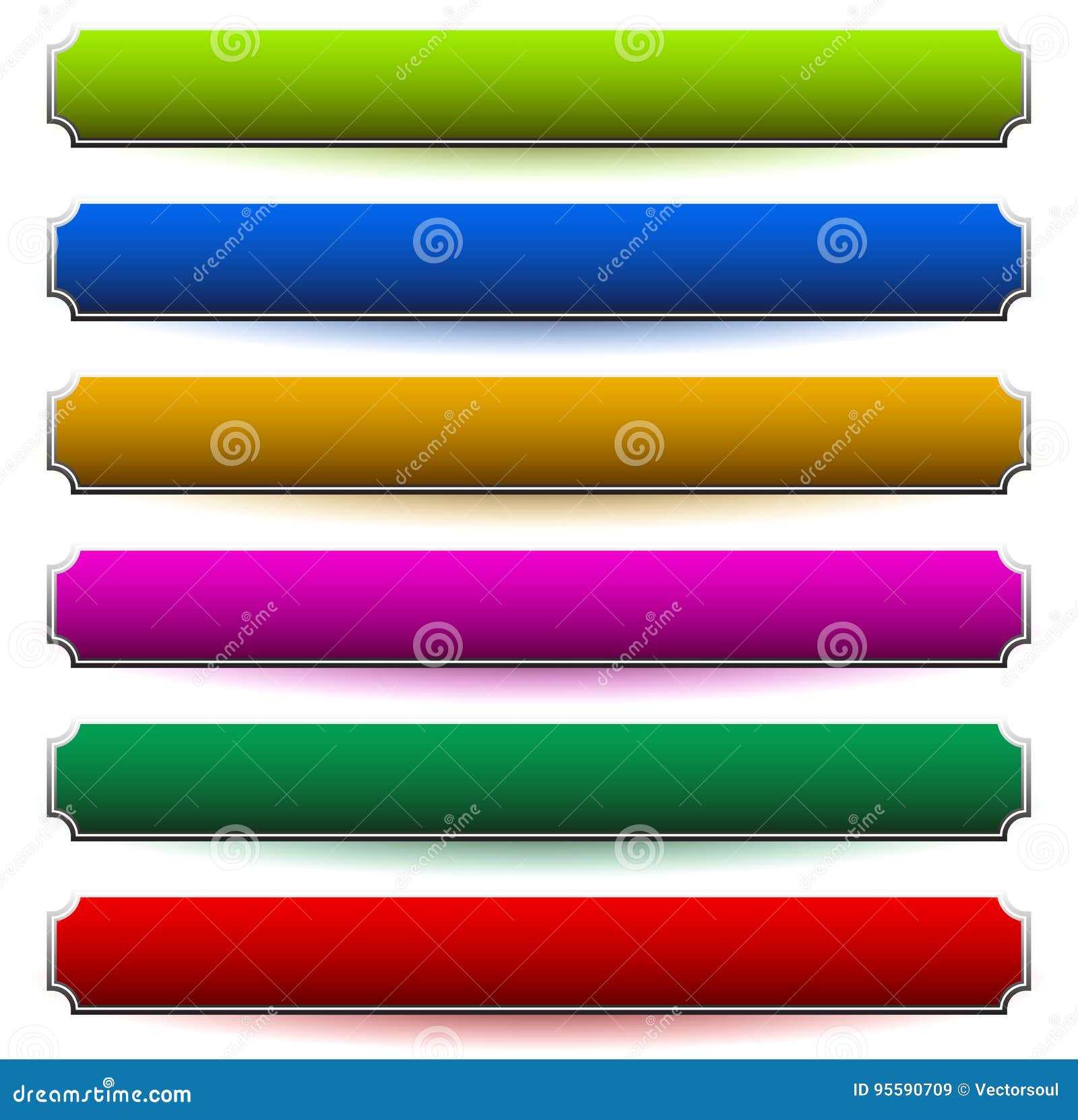 Banner, Button Shapes with 6 Different Colors Included. Stock Vector ...