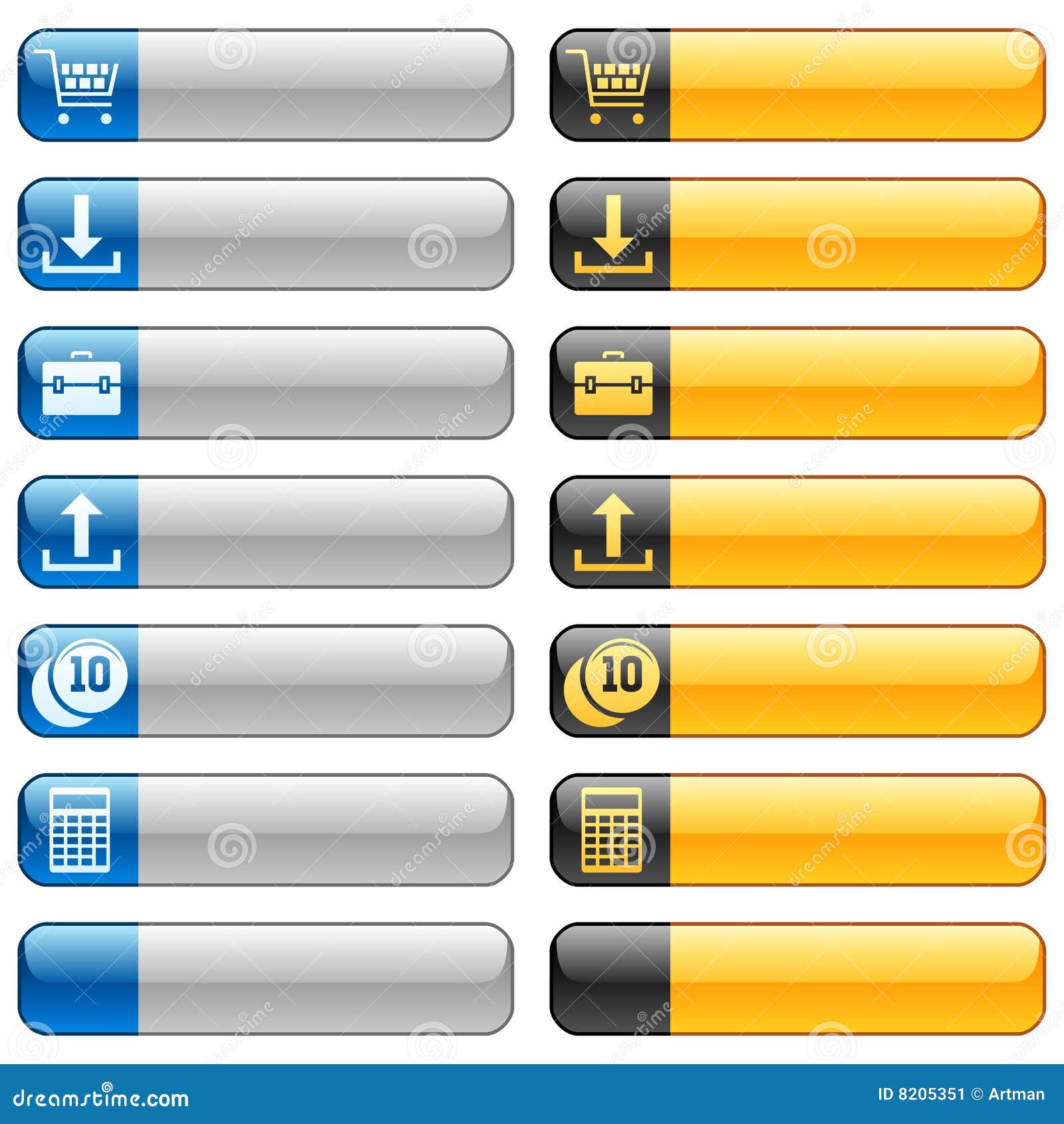 Banner Buttons with Web Icons 2 Stock Vector - Illustration of banners ...