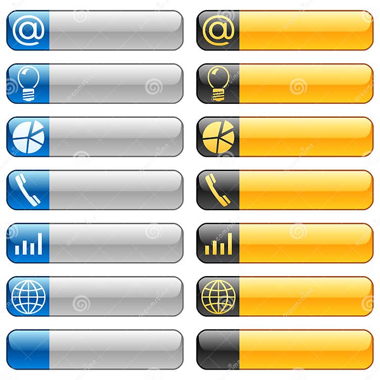 Banner Buttons with Web Icons 6 Stock Vector - Illustration of black ...