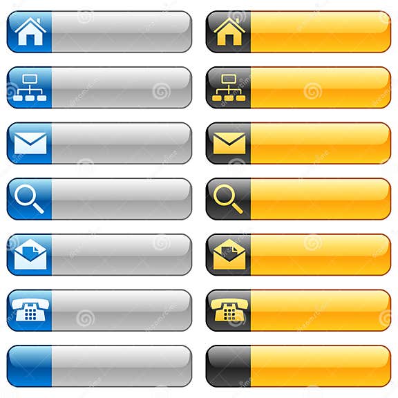 Banner Buttons with Web Icons Stock Vector - Illustration of icon ...