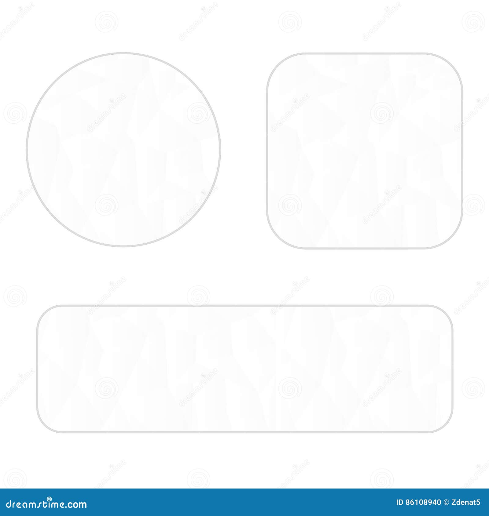 Banner and Buttons White Polygons Vector Stock Vector - Illustration of ...