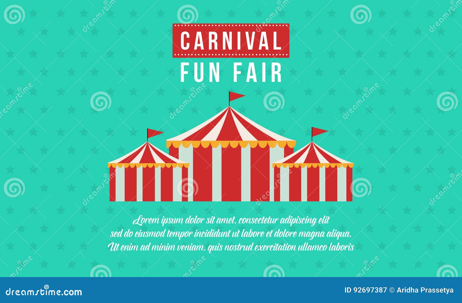 Banner Carnival Funfair Design Style Stock Vector - Illustration of ...