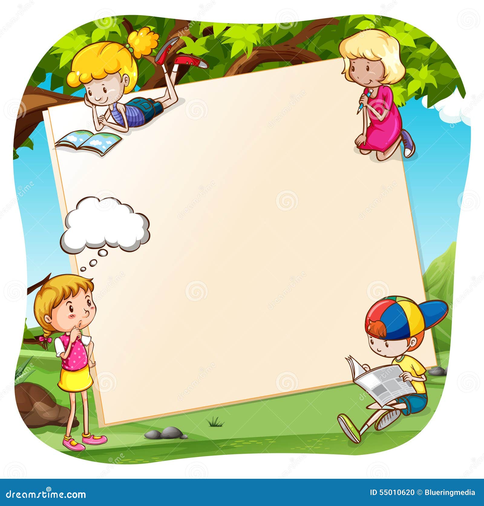 Banner and children stock vector. Illustration of thinking - 55010620