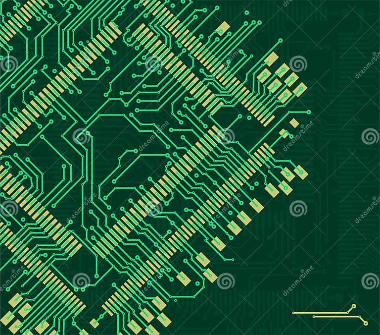 Banner with a chip stock vector. Illustration of hardware - 25565489