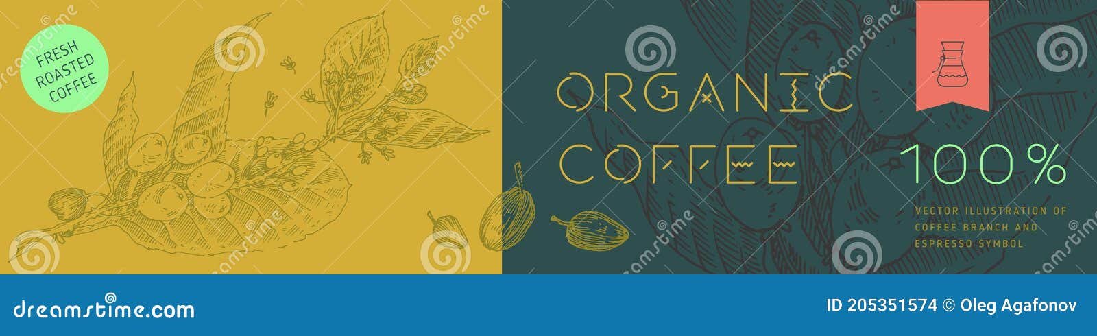 Banner Organic Coffee, Template Design for Coffee Roaster Concept ...