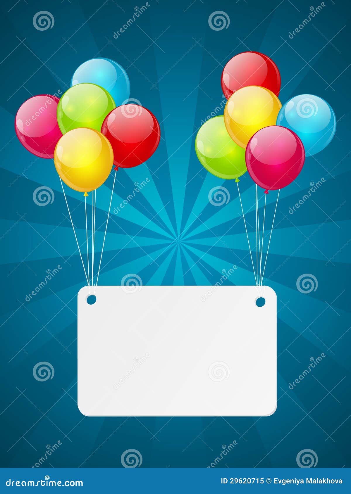 Banner with color balloons stock vector. Illustration of concept - 29620715