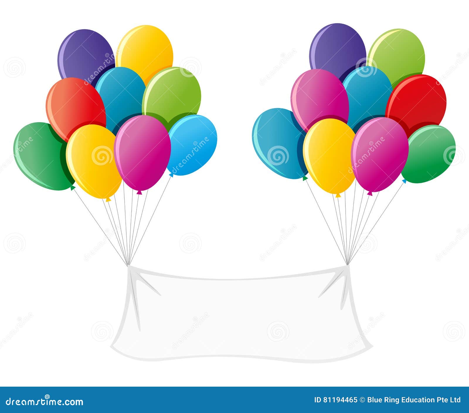 Banner with Colorful Balloons Stock Vector - Illustration of board ...