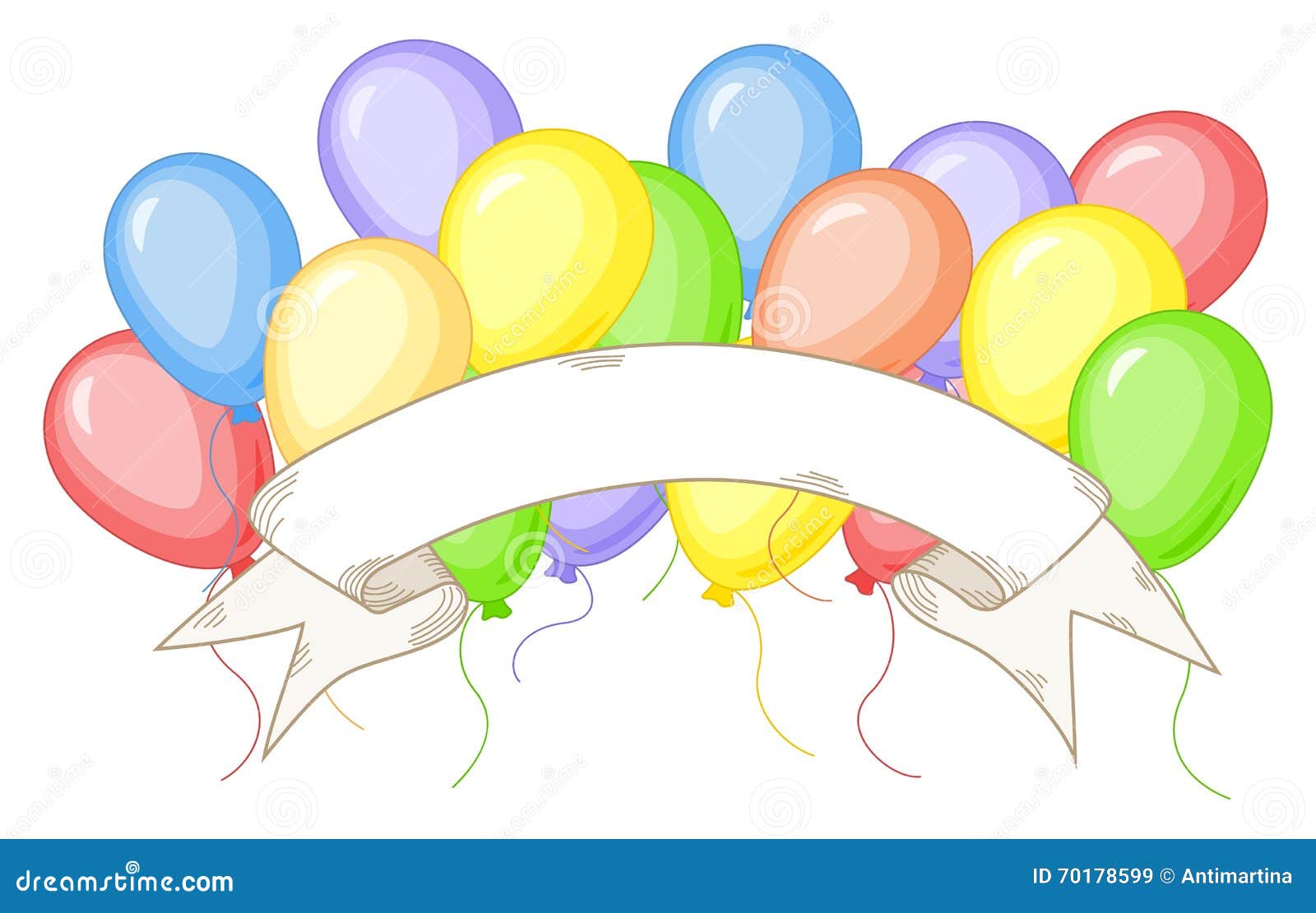 Banner with Colorful Balloons Stock Vector - Illustration of decoration ...