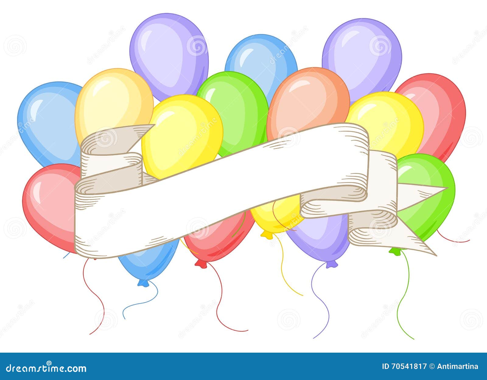 Banner with Colorful Balloons Stock Vector - Illustration of space ...