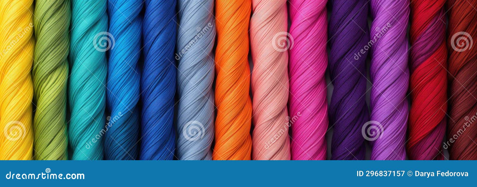 Banner of Colorful Cotton Craft Threads. Generative AI Stock Image ...