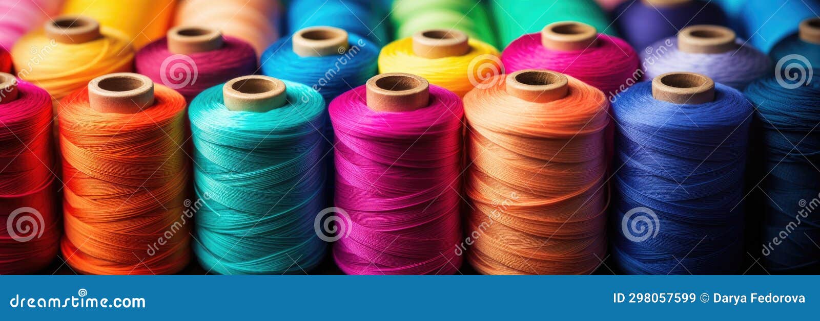 Banner of Colorful Cotton Craft Threads. Generative AI Stock Image ...